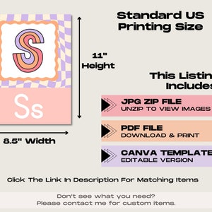 Retro Vibes Alphabet Bundle, Editable Retro A-Z Posters, Elementary ...