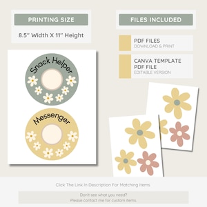 Boho Classroom Jobs Display, Printable Student Helpers Bulletin Board ...