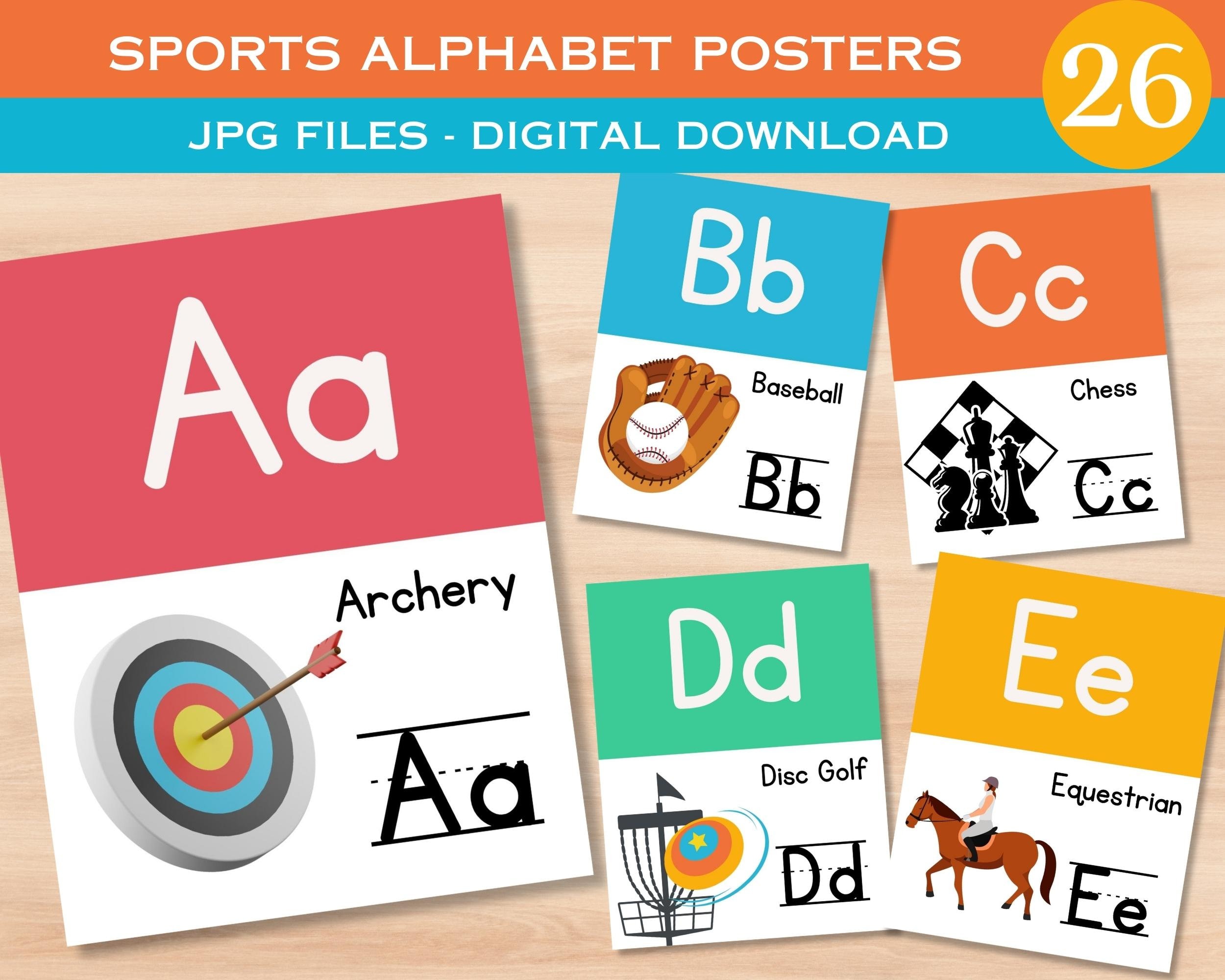 Sports Alphabet Posters, PE Teacher A-Z Posters, Gender Neutral ...