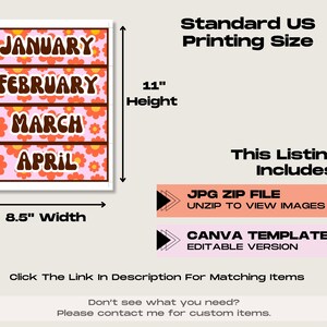 Groovy Flip Calendar, Printable & Editable Flip Calendar, Sight Words ...