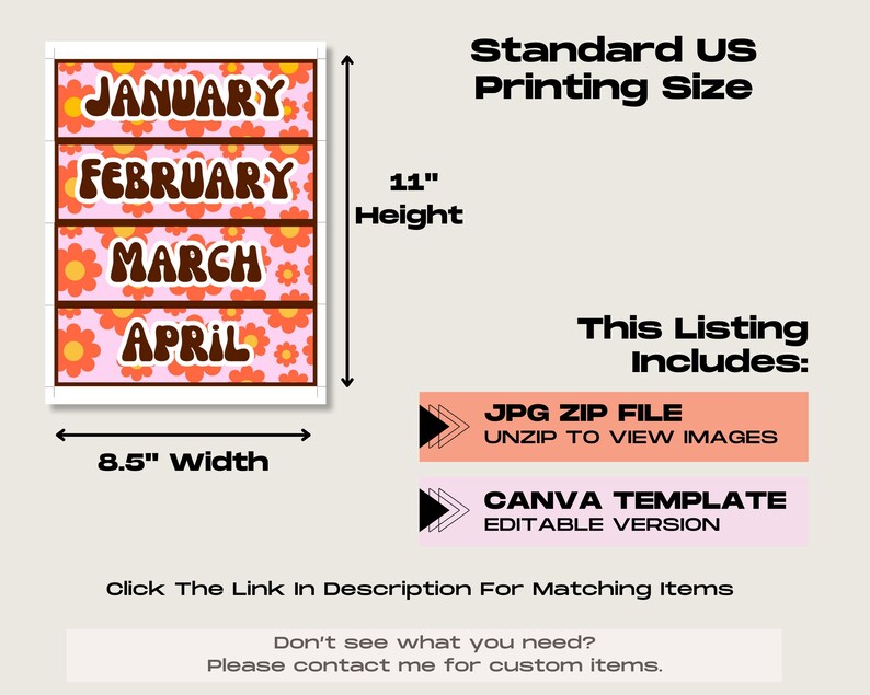 Groovy Flip Calendar, Printable & Editable Flip Calendar, Sight Words ...