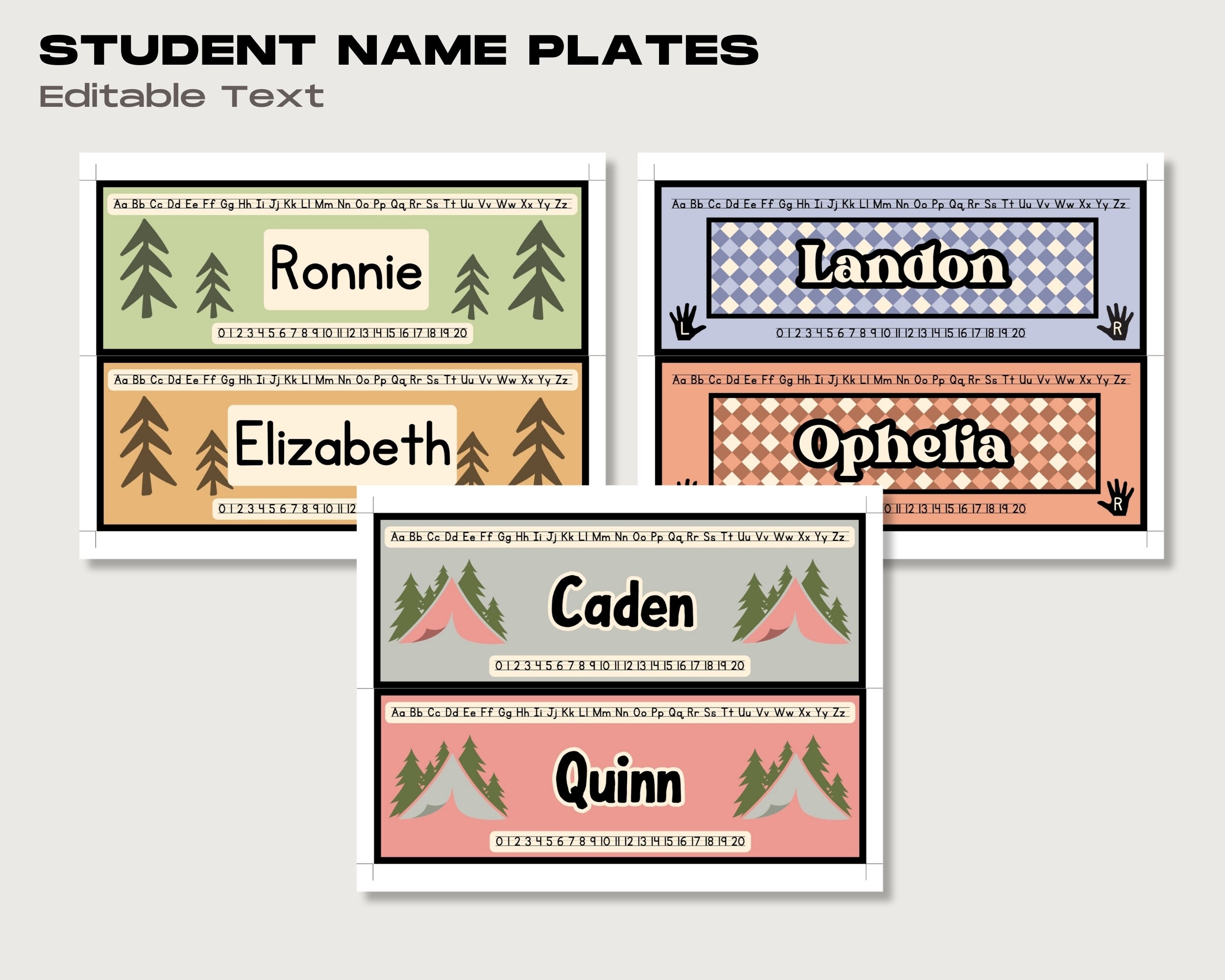 Student Name Plates, Printable & Editable Student Desk Tags, Classroom ...