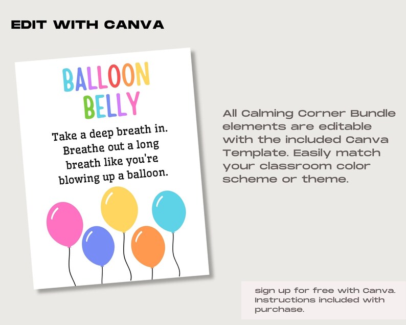 Bright Rainbow Calming Corner Printable Posters, Editable Teacher ...