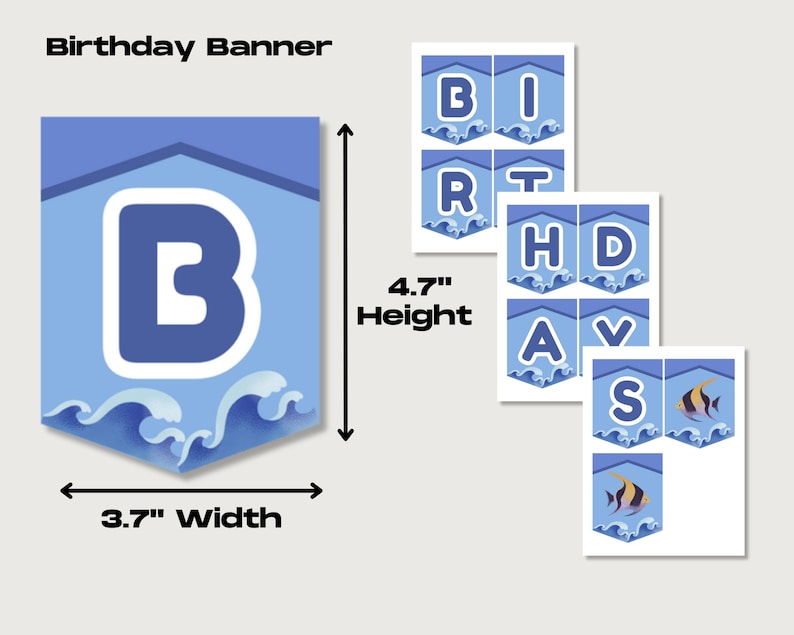 Ocean Theme Birthday Bundle, Printable & Editable Classroom Birthday ...