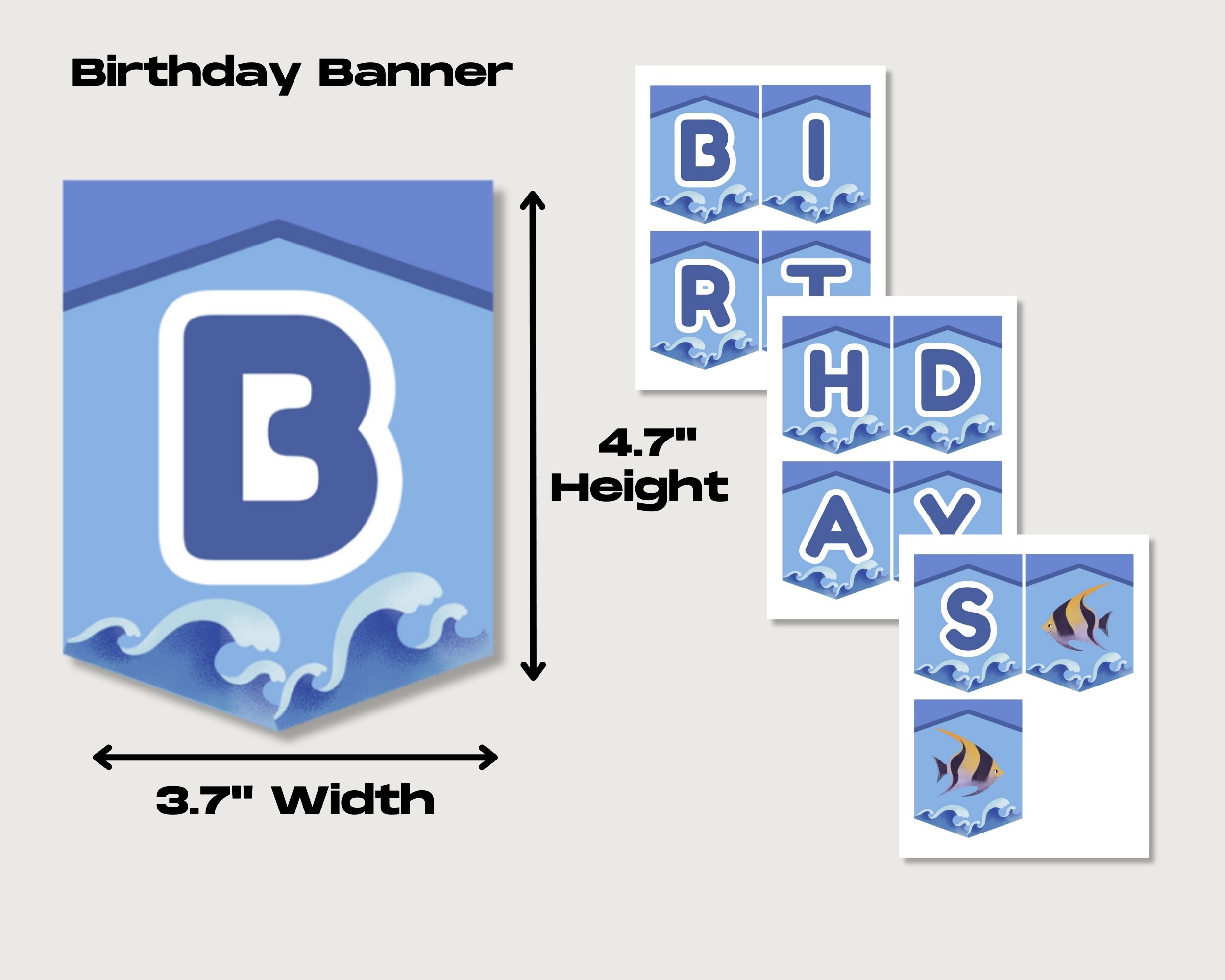 Ocean Theme Birthday Bundle, Printable & Editable Classroom Birthday ...