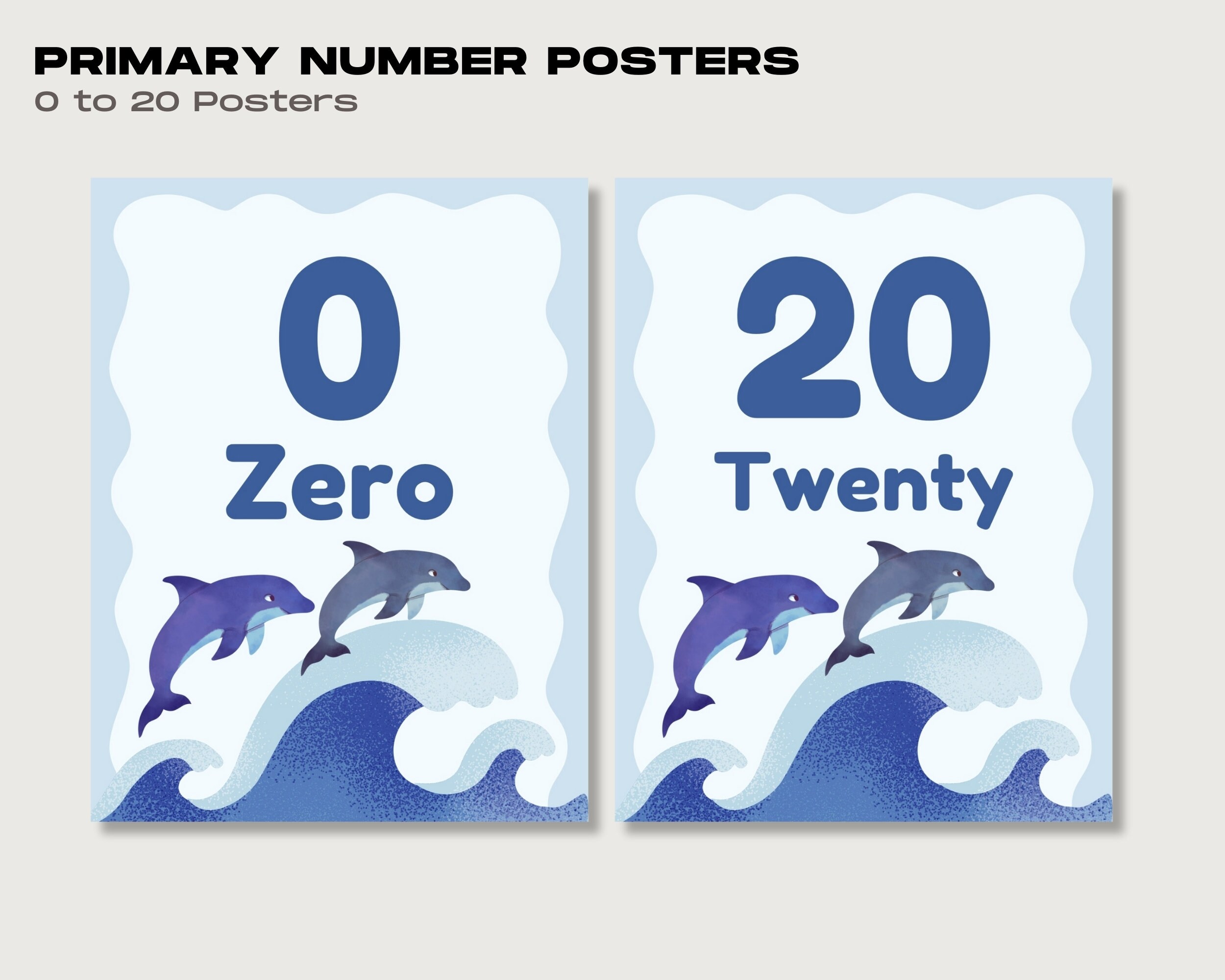 Ocean Theme Number Posters, Printable & Editable Number Posters, Ten ...