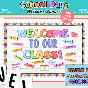 Classroom Welcome Bulletin Board, Printable & Editable School Welcome ...