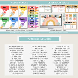 Calm Modern Classroom Decor Bundle, Printable & Editable School Room ...