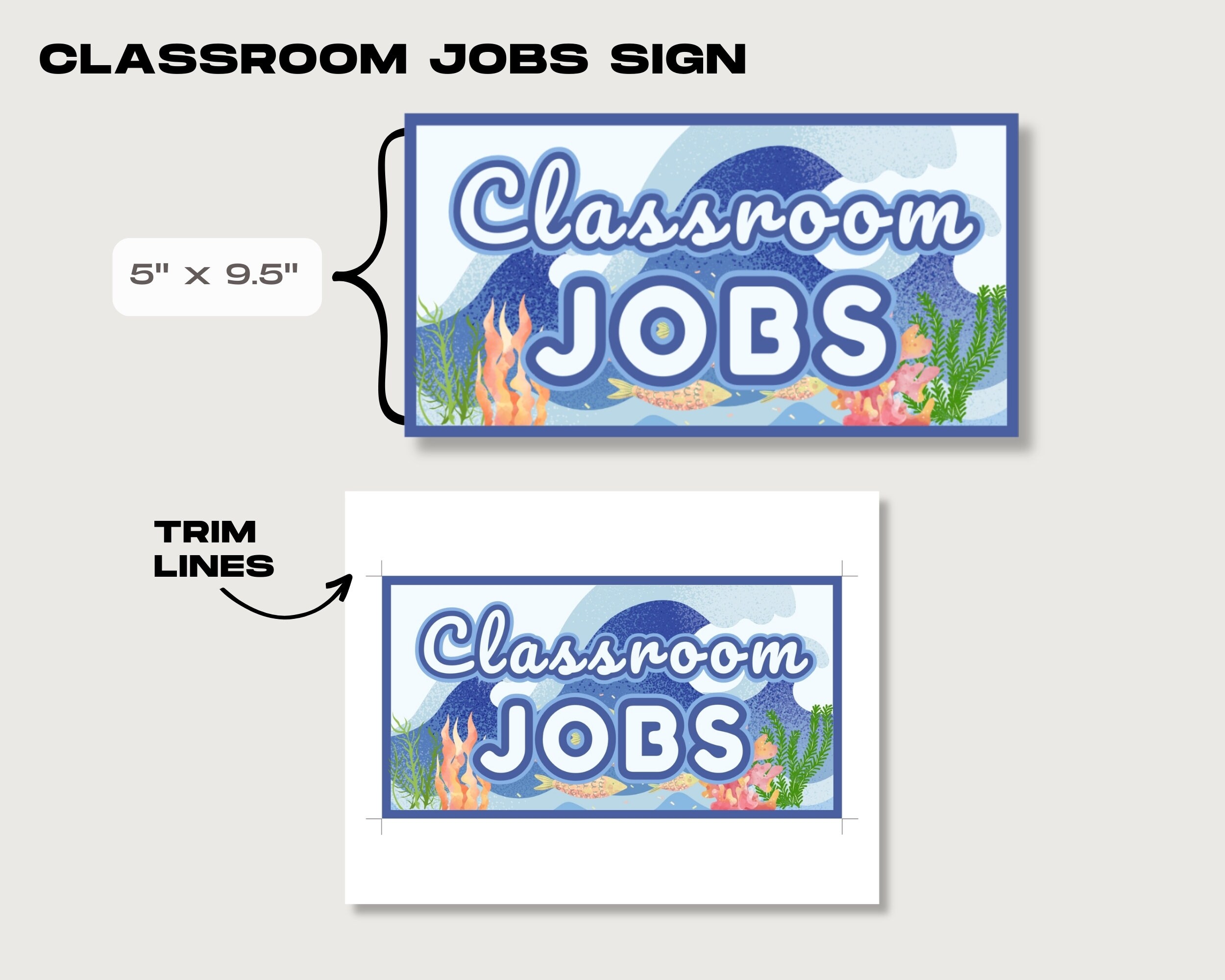 Ocean Theme Classroom Schedule and Jobs Display, Printable & Editable ...
