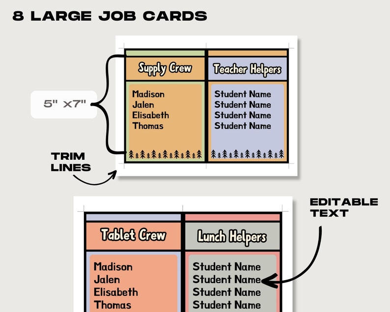 Classroom Jobs Display, Printable & Editable Classroom Jobs Labels ...