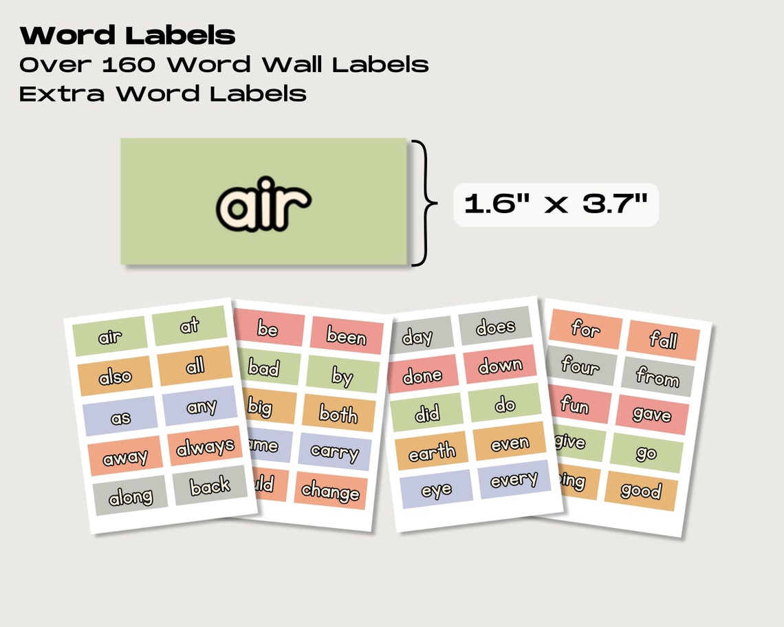 Word Wall Display, Printable & Editable Sight Words Bundle, Alphabet ...