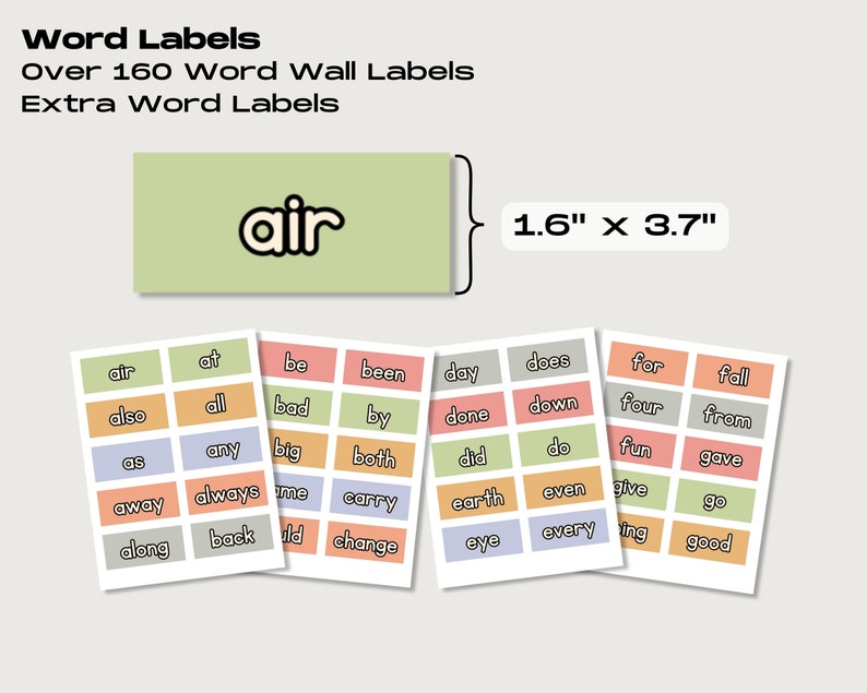 Word Wall Display, Printable & Editable Sight Words Bundle, Alphabet ...