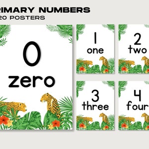 Jungle Numbers, Editable 0-20 Posters, Skip Counting, Number Line, Ten ...