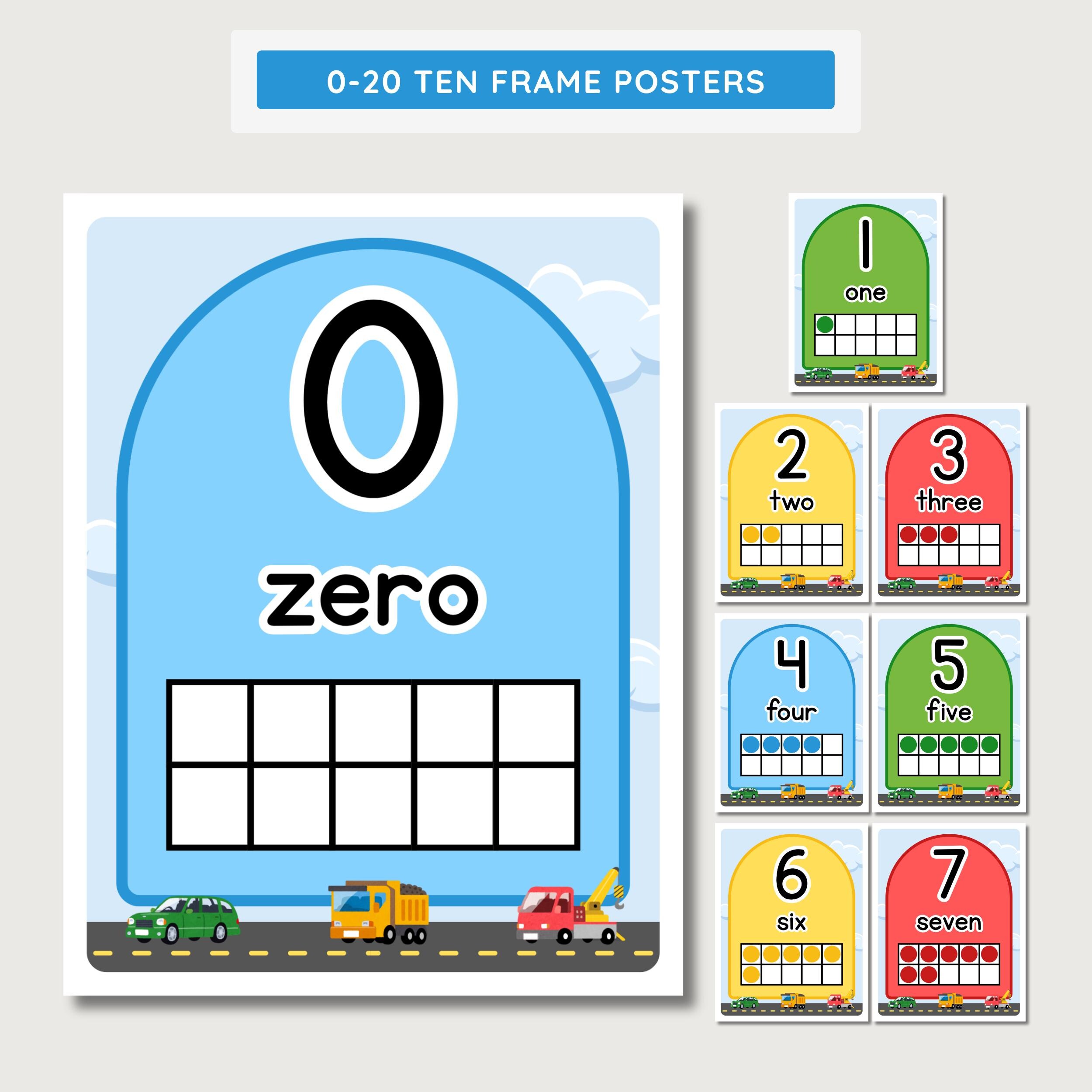 Transportation Vehicle Numbers Posters: 0-20 Ten Frame, Skip Counting ...