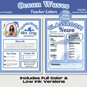 Ocean Theme Meet the Teacher and Classroom Newsletter, Printable ...
