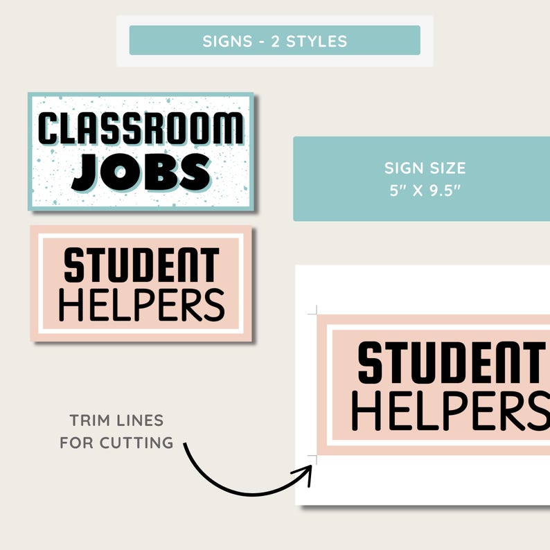 Calm Modern Classroom Jobs Display, Printable & Editable Student ...