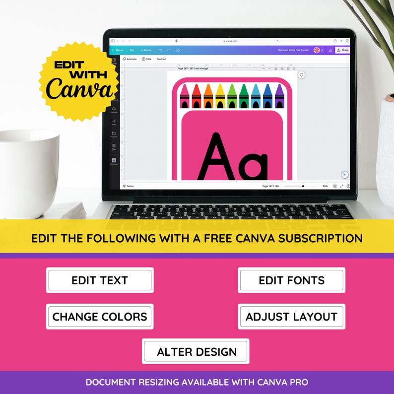 Rainbow Crayons Alphabet Posters, Printable & Editable Classroom ...