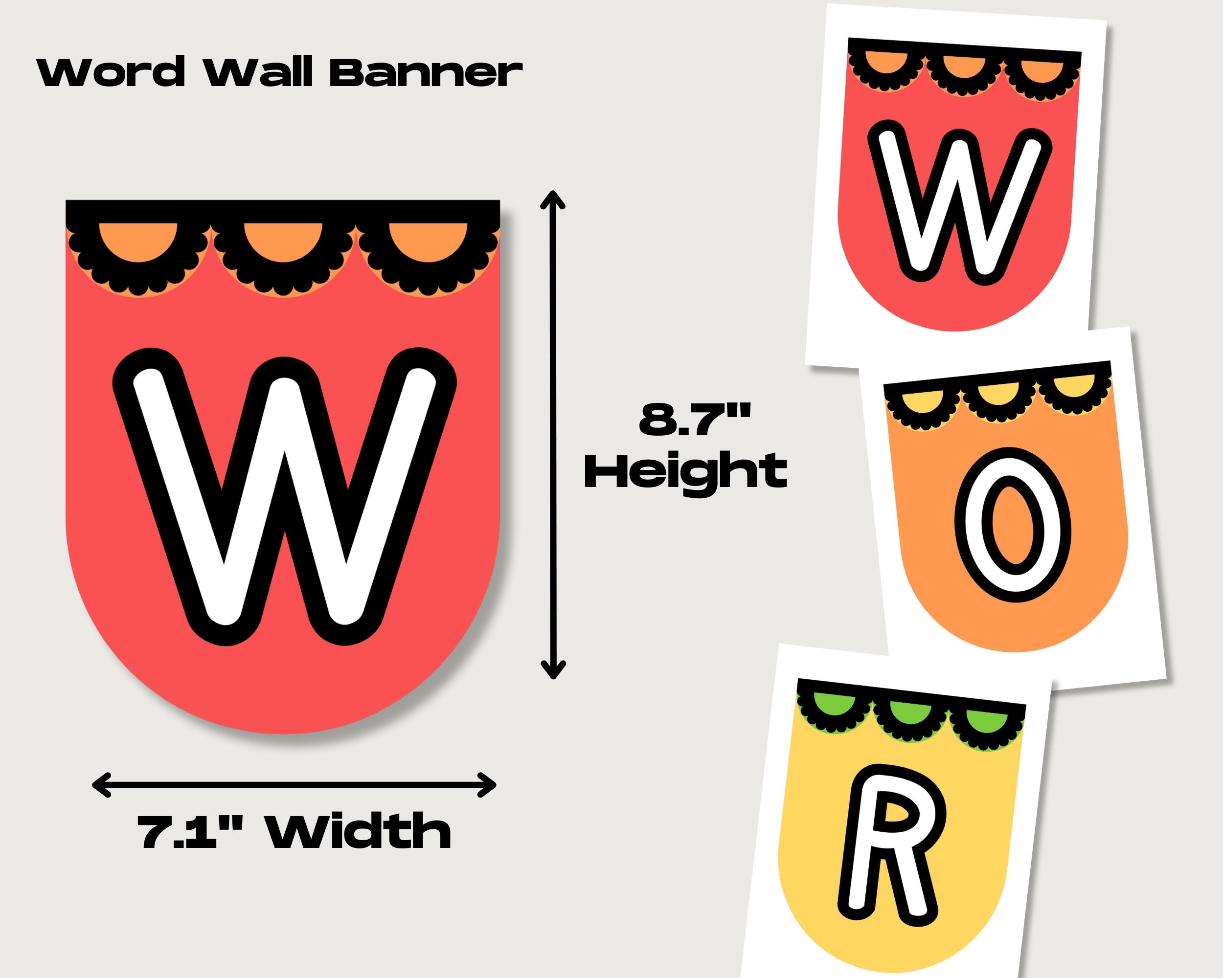 Bright Rainbow Word Wall Display, Editable Classroom Sight Word ...