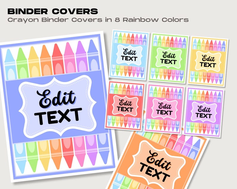 Rainbow Binder Covers Template, Printable Editable Binder Covers ...