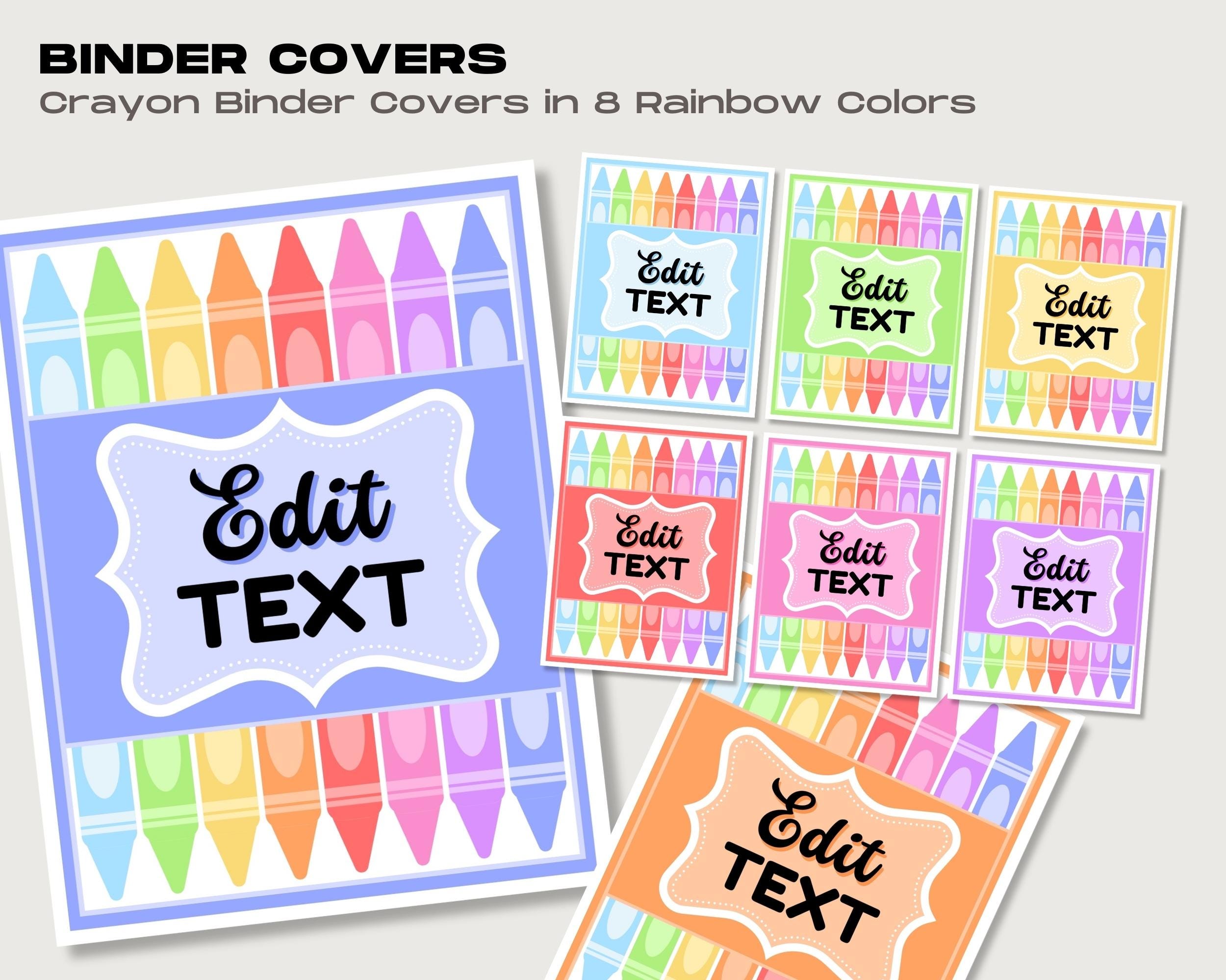 Rainbow Binder Covers Template, Printable Editable Binder Covers ...