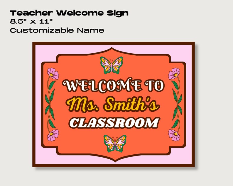 Groovy Garden Welcome Display, Printable & Editable Classroom Welcome ...