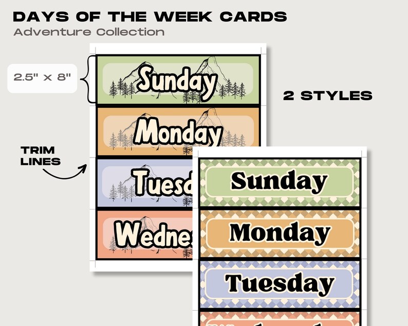 Flip Calendar Display, Printable & Editable Flip Calendar, Adventure ...