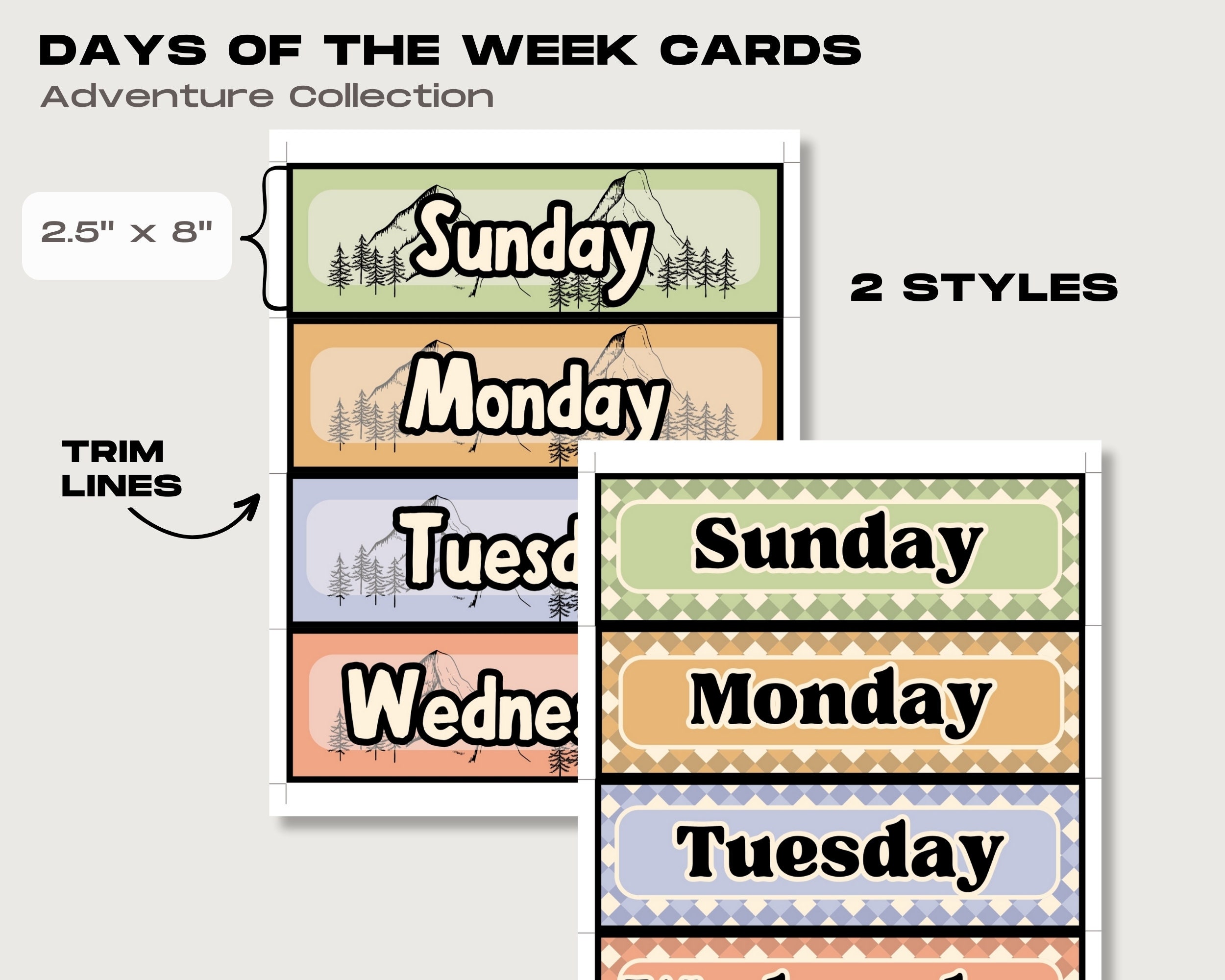 Flip Calendar Display, Printable & Editable Flip Calendar, Adventure ...