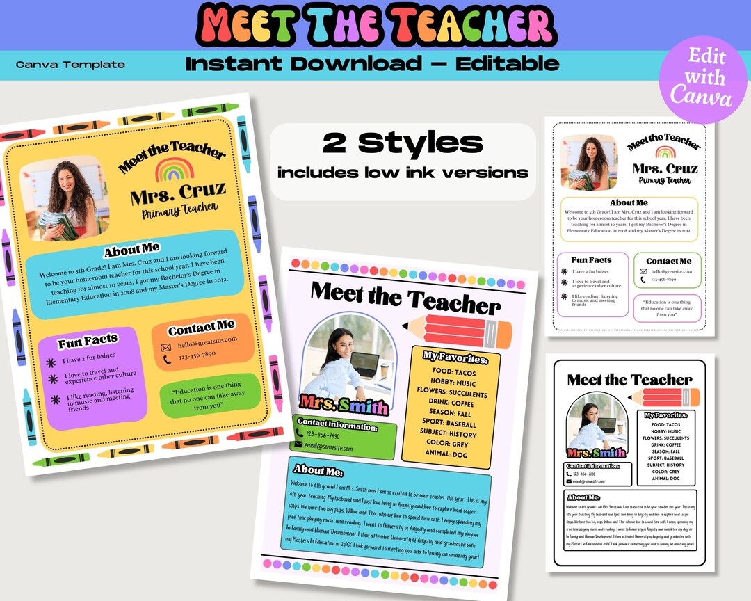 Bright Rainbow Meet the Teacher Letter, Editable Teacher Letter, New ...