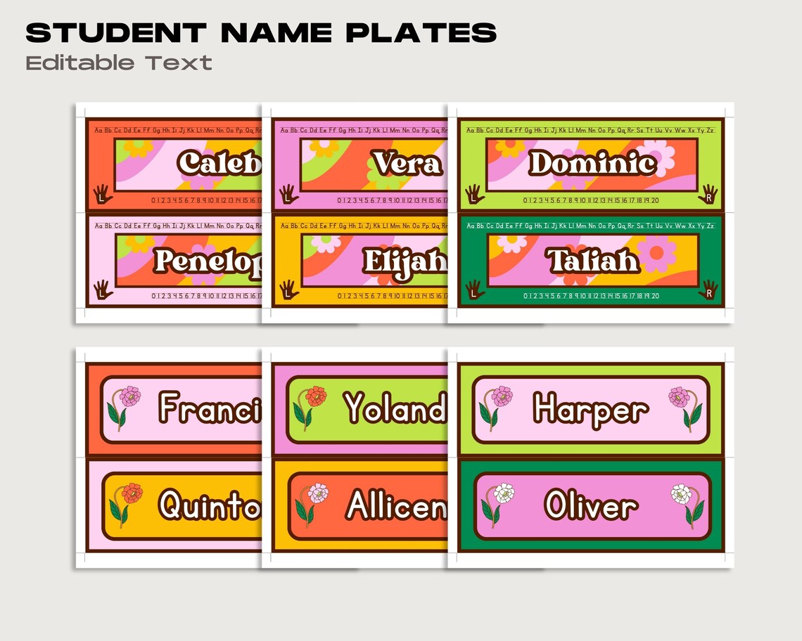 Student Name Plates, Printable & Editable Student Name Tags, Classroom ...