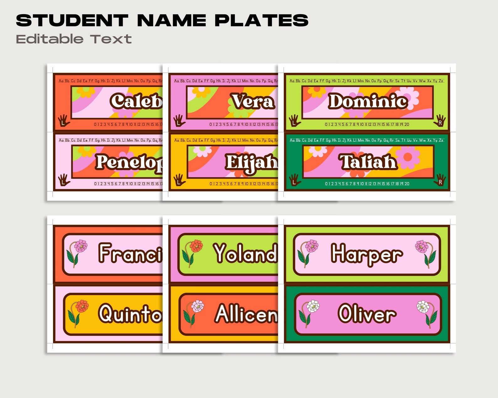Student Name Plates, Printable & Editable Student Name Tags, Classroom ...