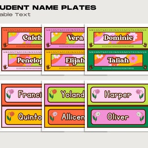Student Name Plates, Printable & Editable Student Name Tags, Classroom ...