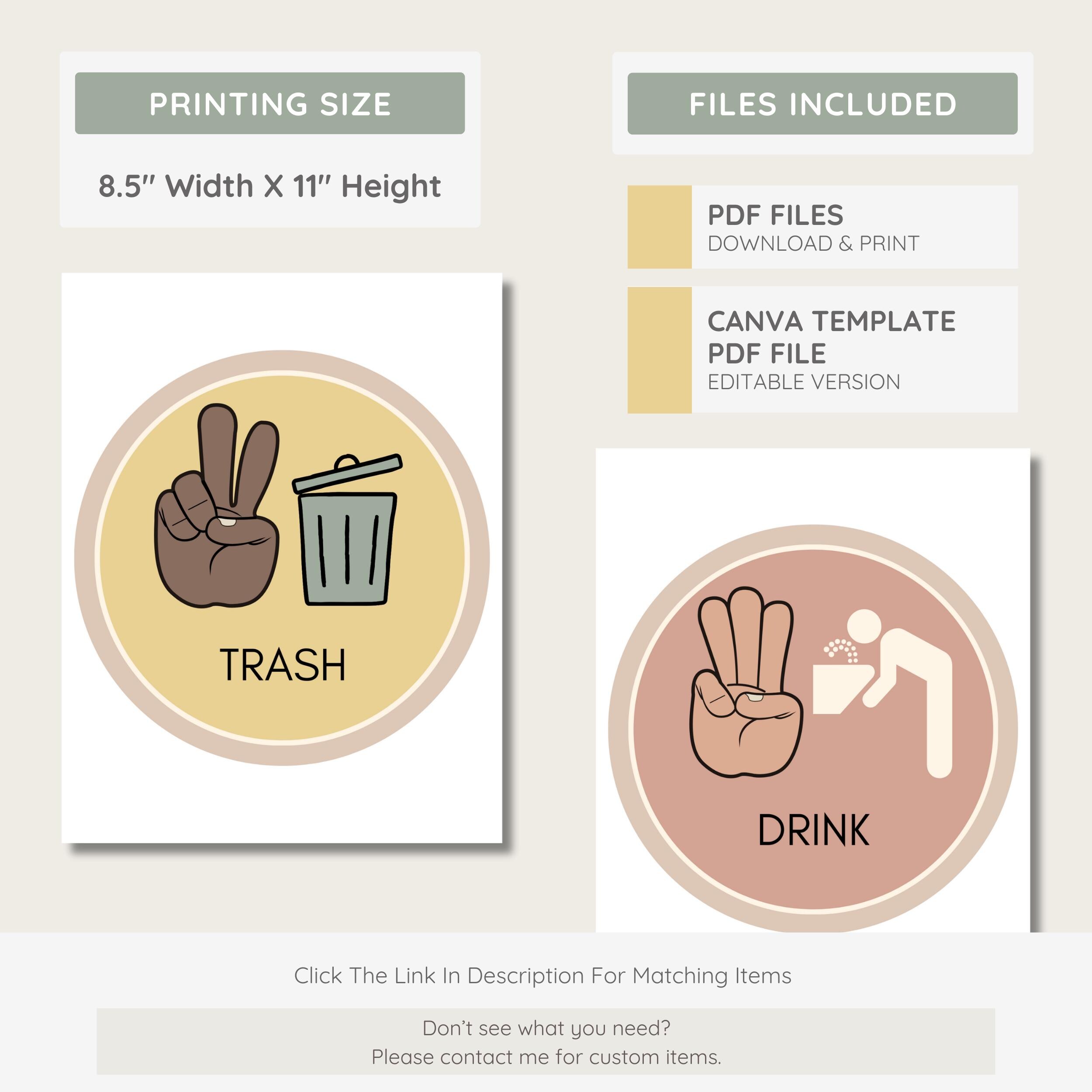 Boho Classroom Hand Signals Poster: Calm Daisy Decor (canva Template ...