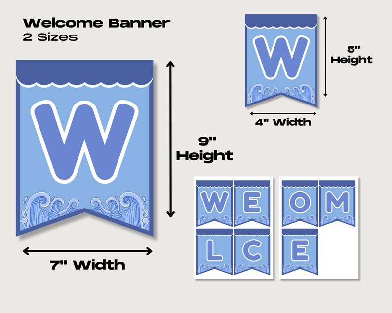 Ocean Theme Welcome Bundle, Printable & Editable Classroom Welcome Sign ...