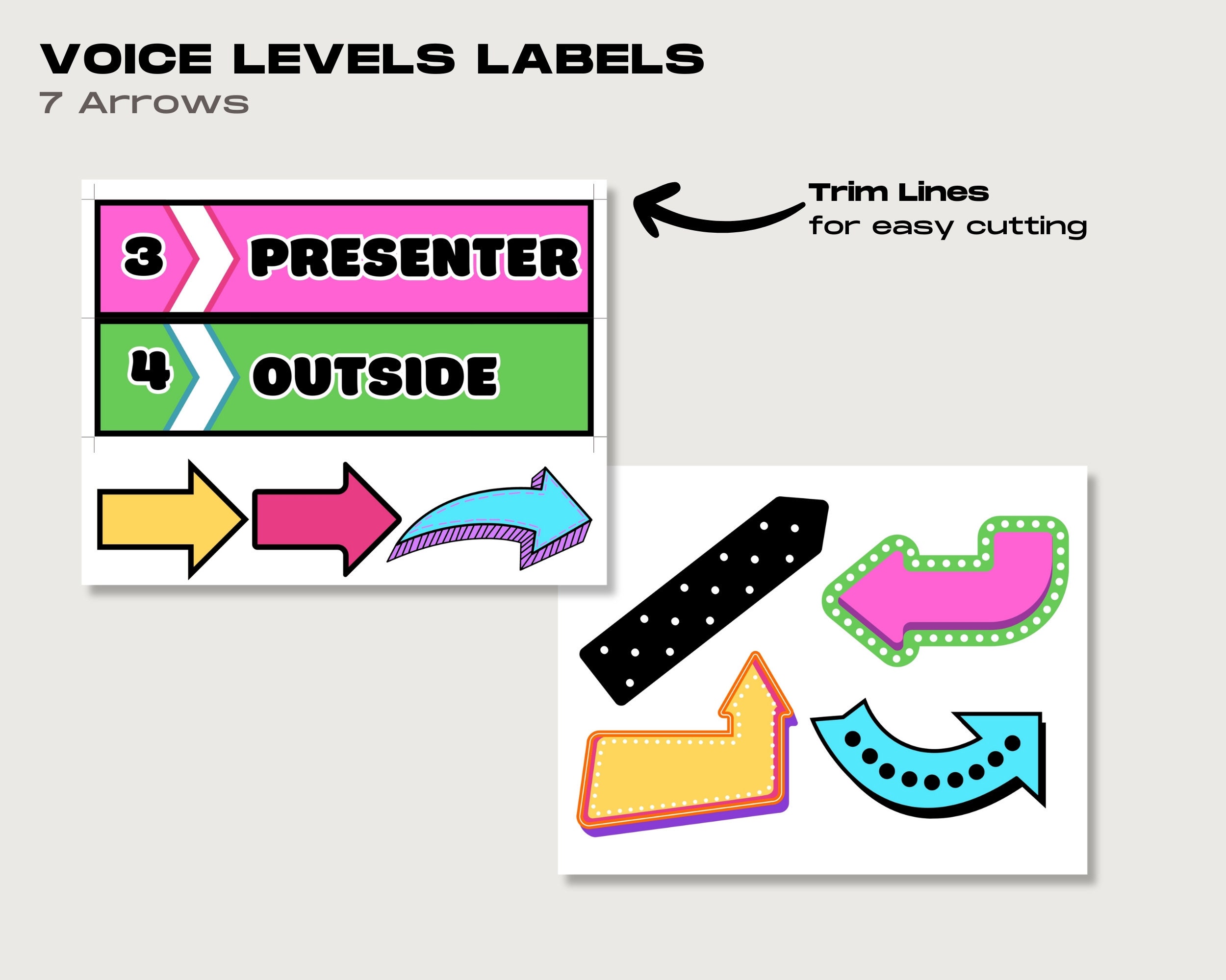 Voice Levels, Printable & Editable Voice Levels Bundle, Classroom Noise ...