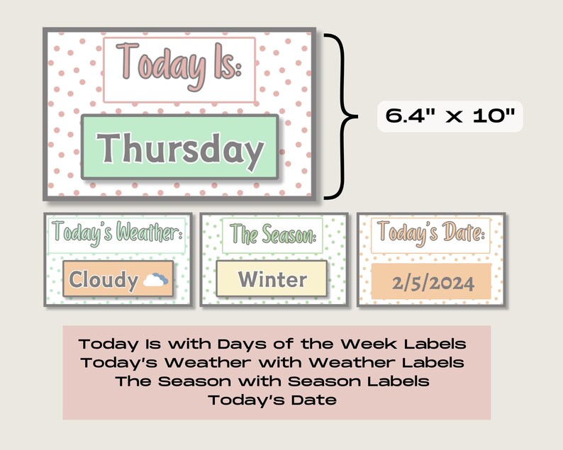 Calming Modern Classroom Calendar Bundle, Printable & Editable Calendar ...