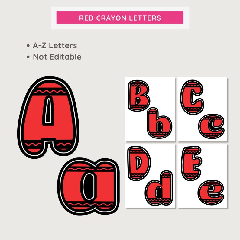 Rainbow Bubble Letter Set: Printable Bulletin Board Crayon Font (canva ...