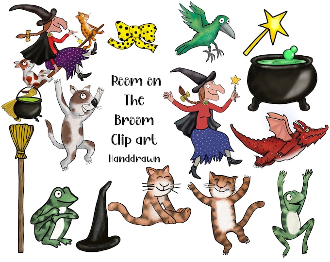Room on the Broom Digital Clip Art Pack. Instant Download! - Etsy