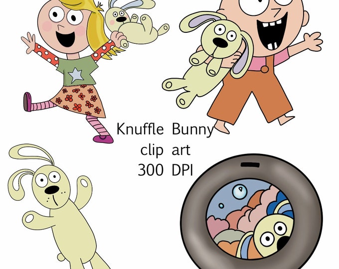 Knuffle Bunny Clip Art, Storytelling Aid, Party Decor, Classroom Decor ...