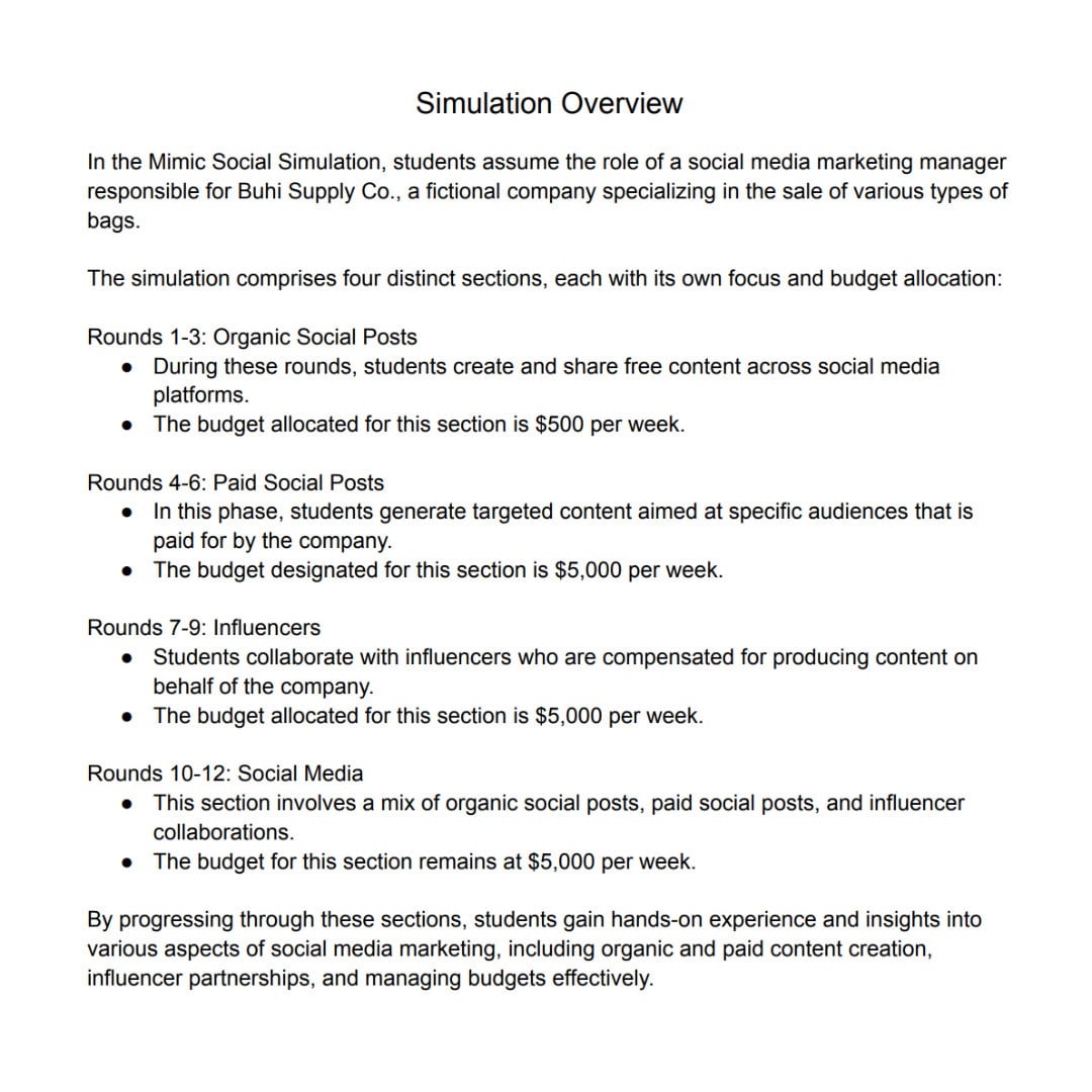 Social Sim Resource Guide | Mimic Social Simulation | Social Media ...