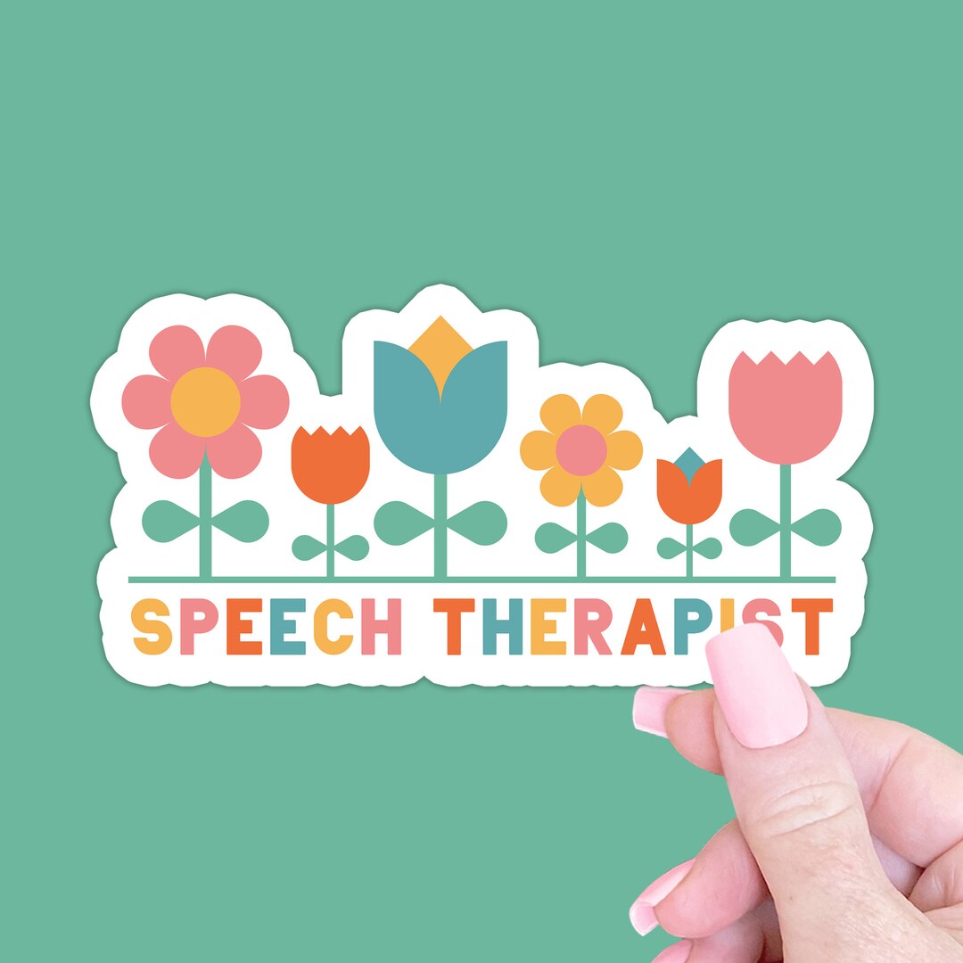 Speech Therapist Sticker Gift, Speech Therapy Laptop Sticker, SLP Water ...