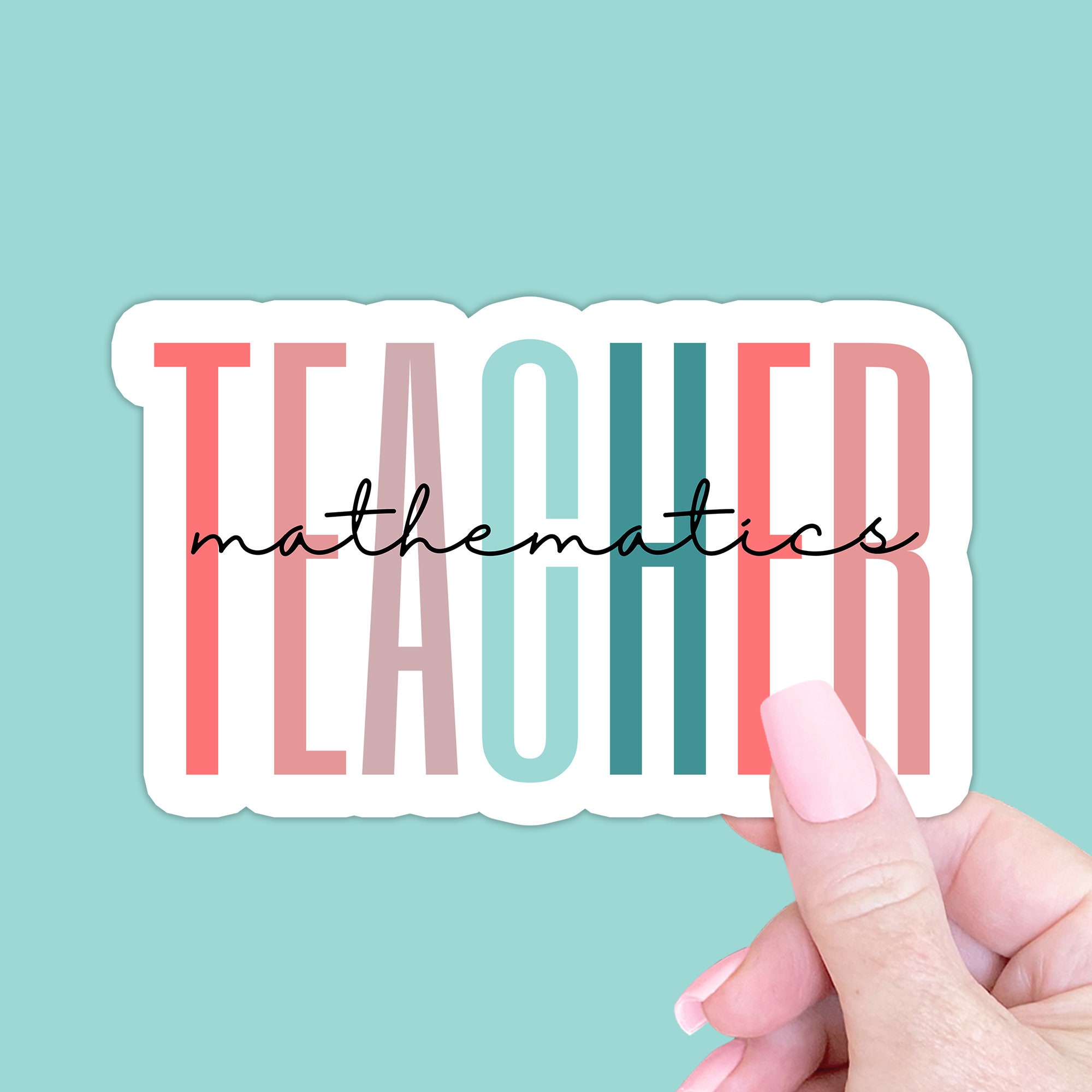 Math Teacher Sticker Gift, Math Teacher Laptop Water Bottle Sticker ...