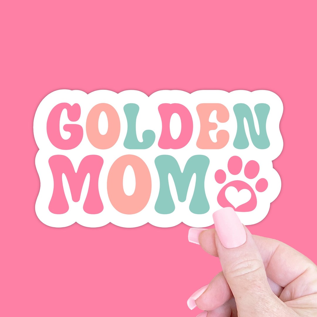 Golden Mama Sticker Gift, Golden Doodle Mom Laptop Sticker Gift, Golden ...