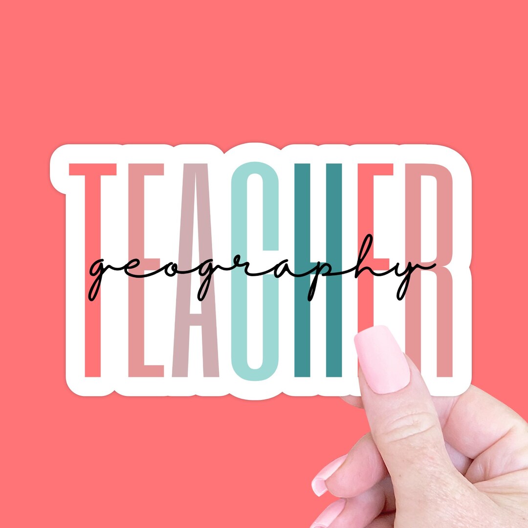 Geography Teacher Sticker Gift, Geography Teacher Laptop Sticker, Gift ...