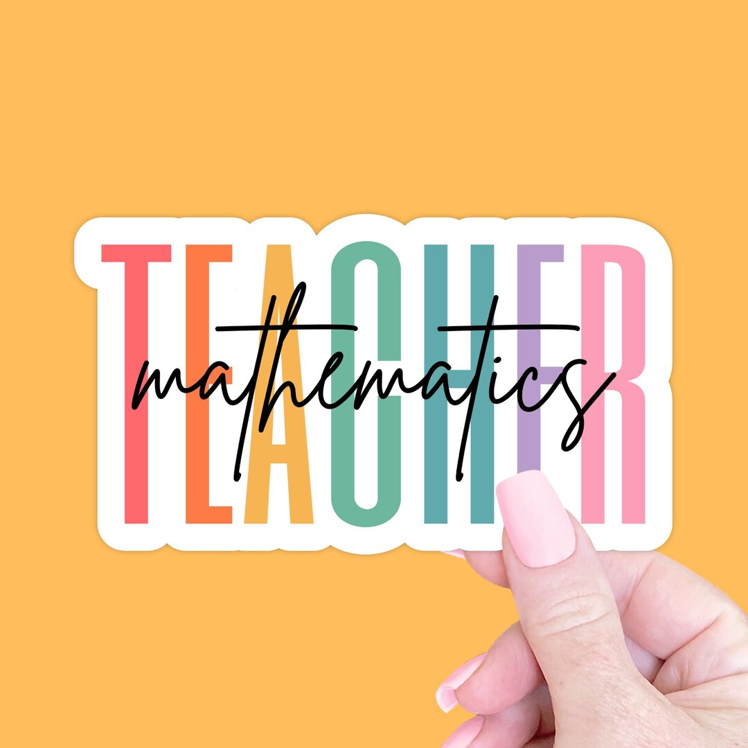 Math Teacher Sticker Gift, Math Teacher Laptop Water Bottle Sticker ...