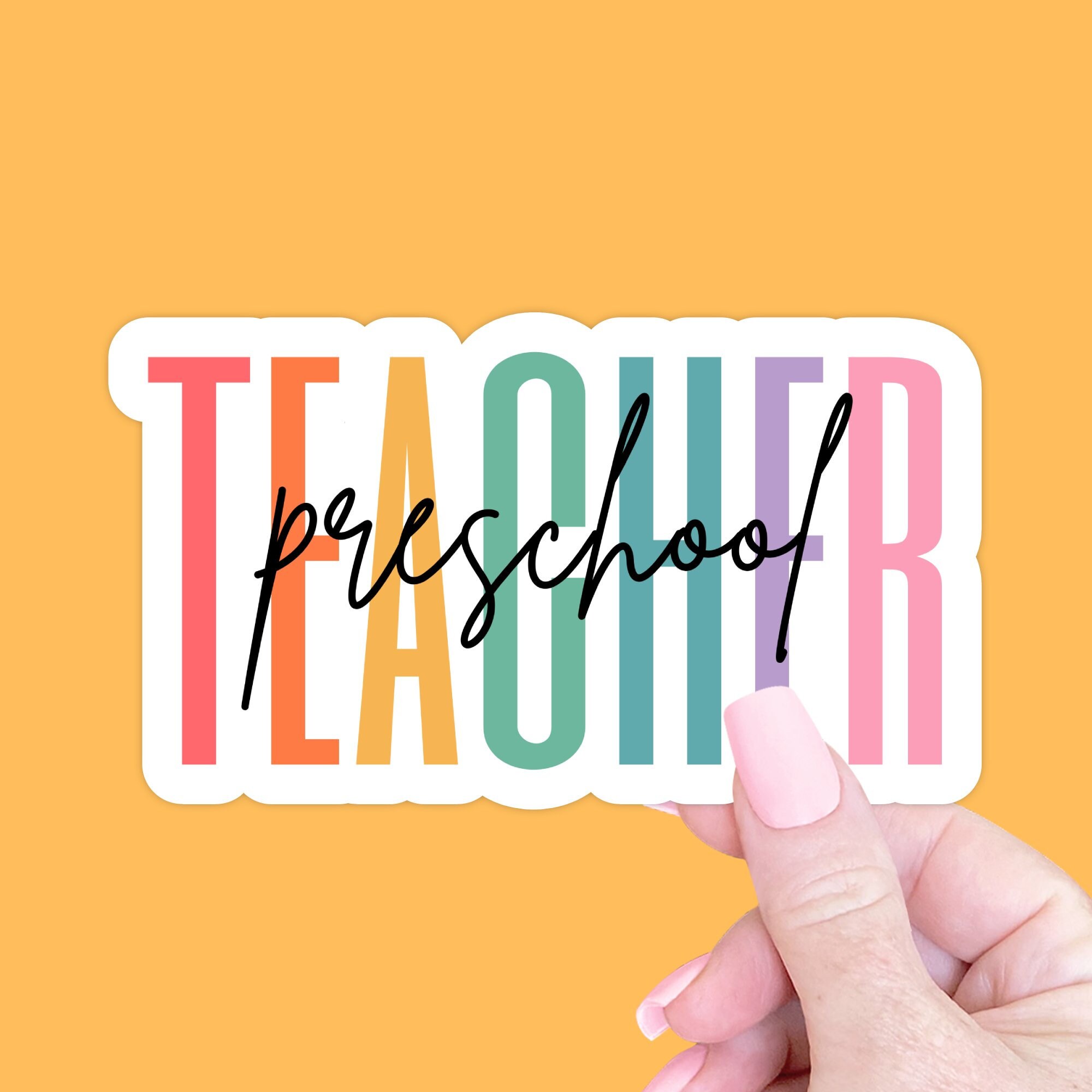 Preschool Teacher Sticker Gift, Preschool Teacher Laptop Sticker Decal ...