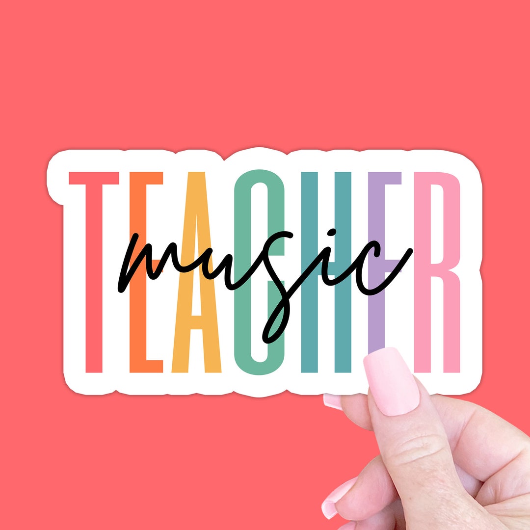 Music Teacher Sticker Gift, Music Teacher Laptop Water Bottle Sticker ...