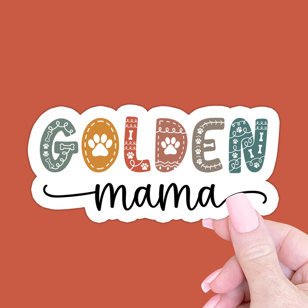 Golden Mama Sticker Gift, Golden Doodle Mom Laptop Sticker Gift, Golden ...