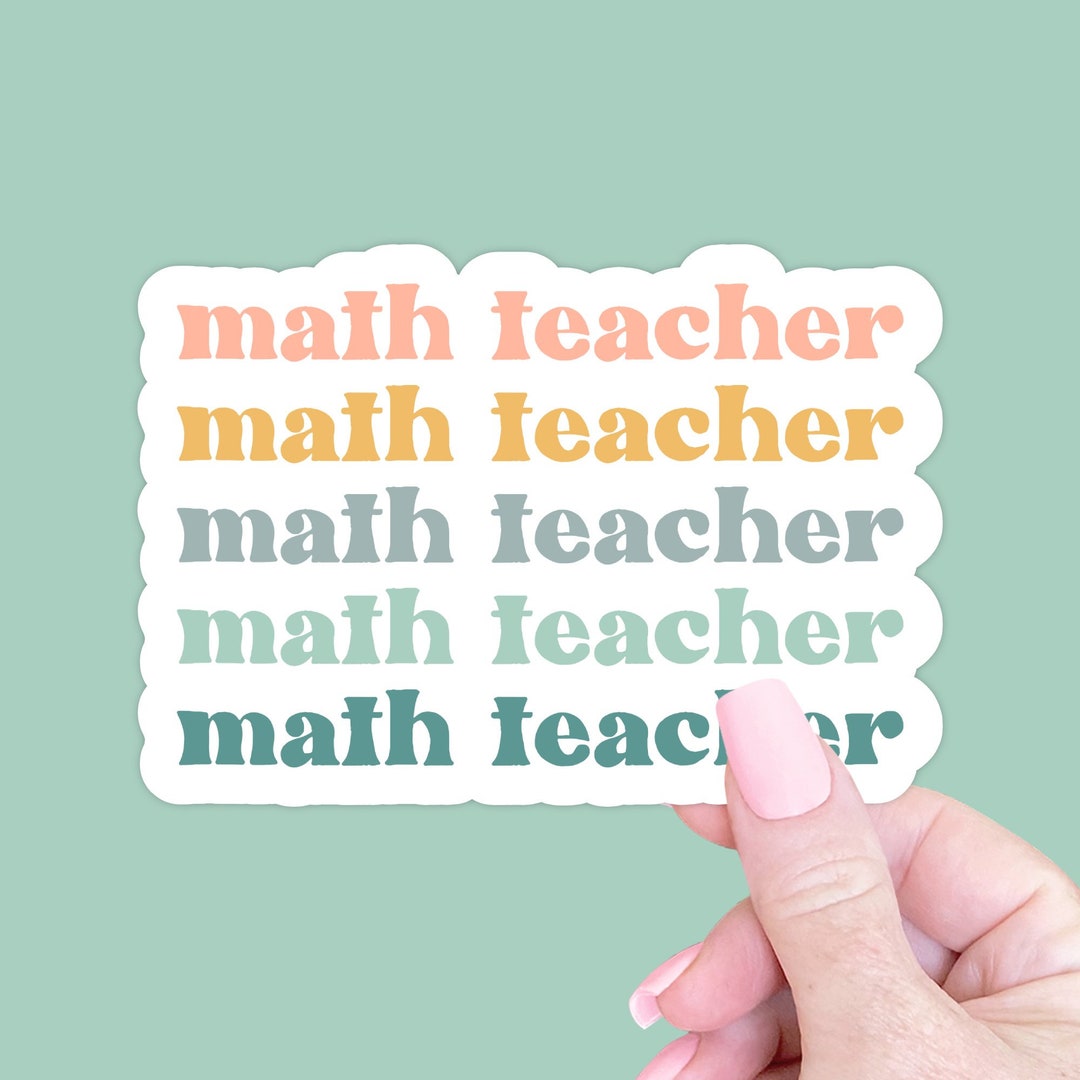 Math Teacher Sticker Gift Math Teacher Laptop Water Bottle - Etsy