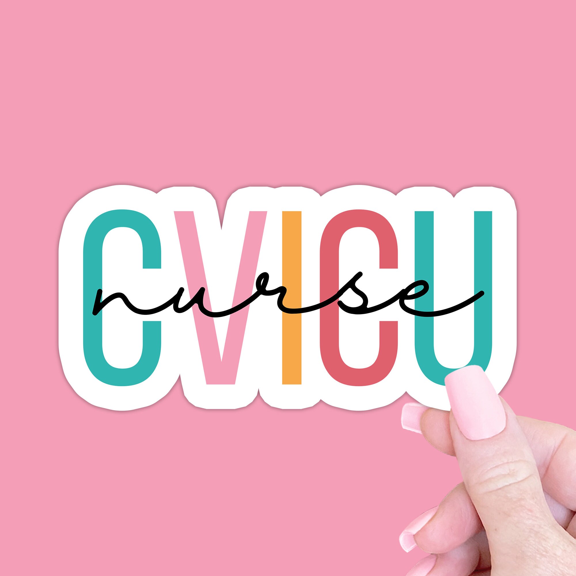 CVICU Nurse Vinyl Sticker Gift, CVICU Nursing Laptop Sticker ...