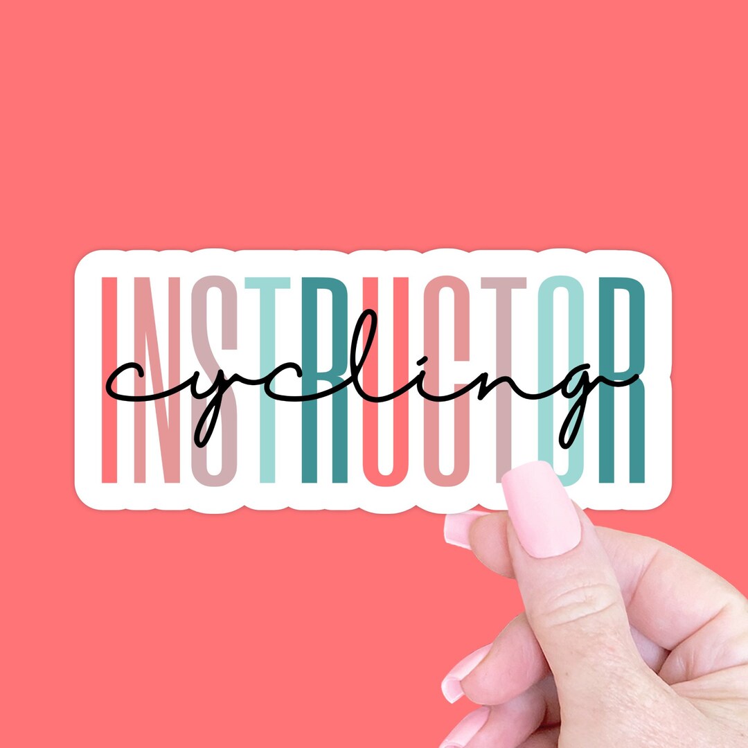 Cycling Instructor Sticker Gift, Cycling Fitness Instructor Coach ...